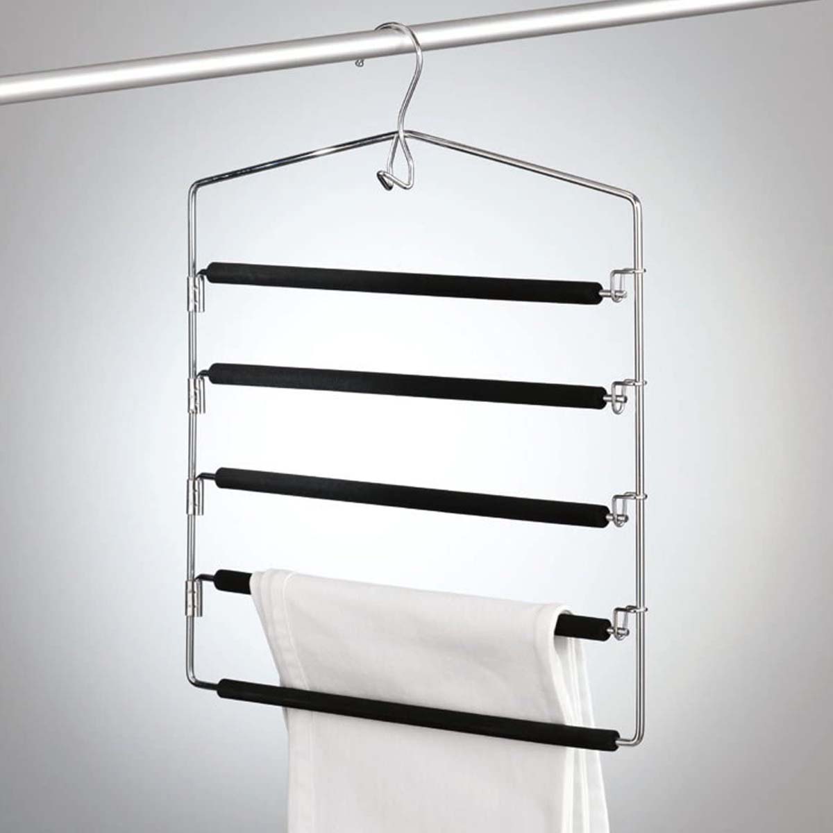 Cintre en métal pour 5 pantalons - Barres pivotantes - ON RANGE TOUT