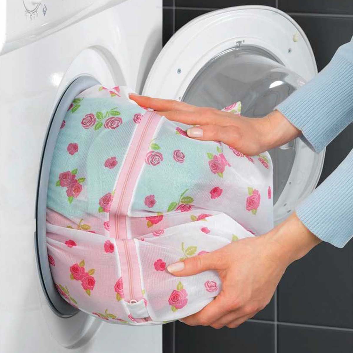 3 filets à linge à motifs fleurs - ON RANGE TOUT