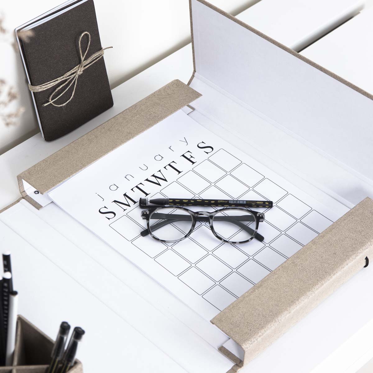 Boîte porte-documents en carton épais à élastique - 26x35x4 - ON RANGE TOUT